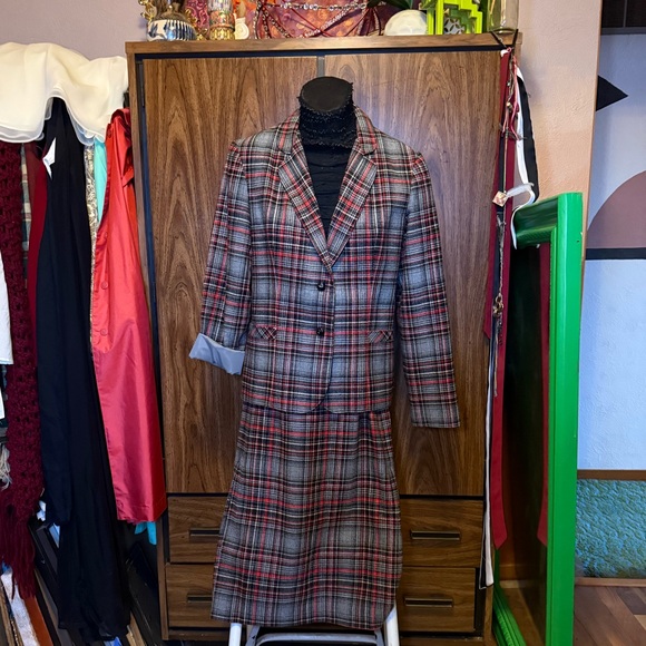 Joyce | Skirts | Vintage Late 6s Early 70s Plaid Skirt Suit Union Made ...